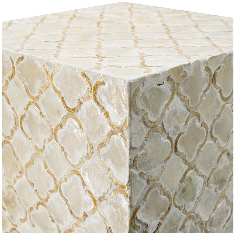 Capiz Block Stool – Merridian Home Furnishings
