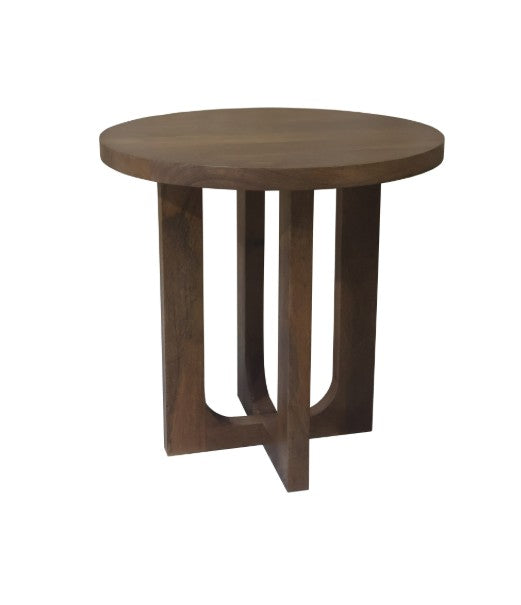 Round Brown Side Table – Merridian Home Furnishings